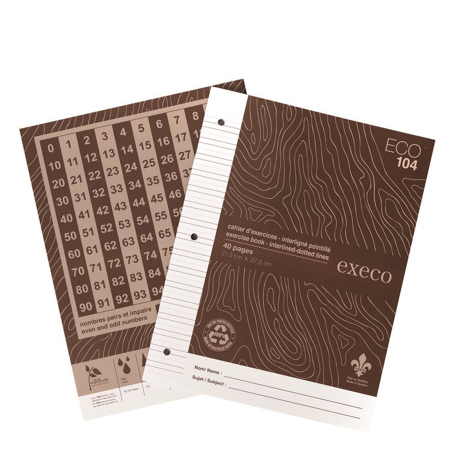 GeoEco Exercise Book Interlined, dotted, assorted colours.