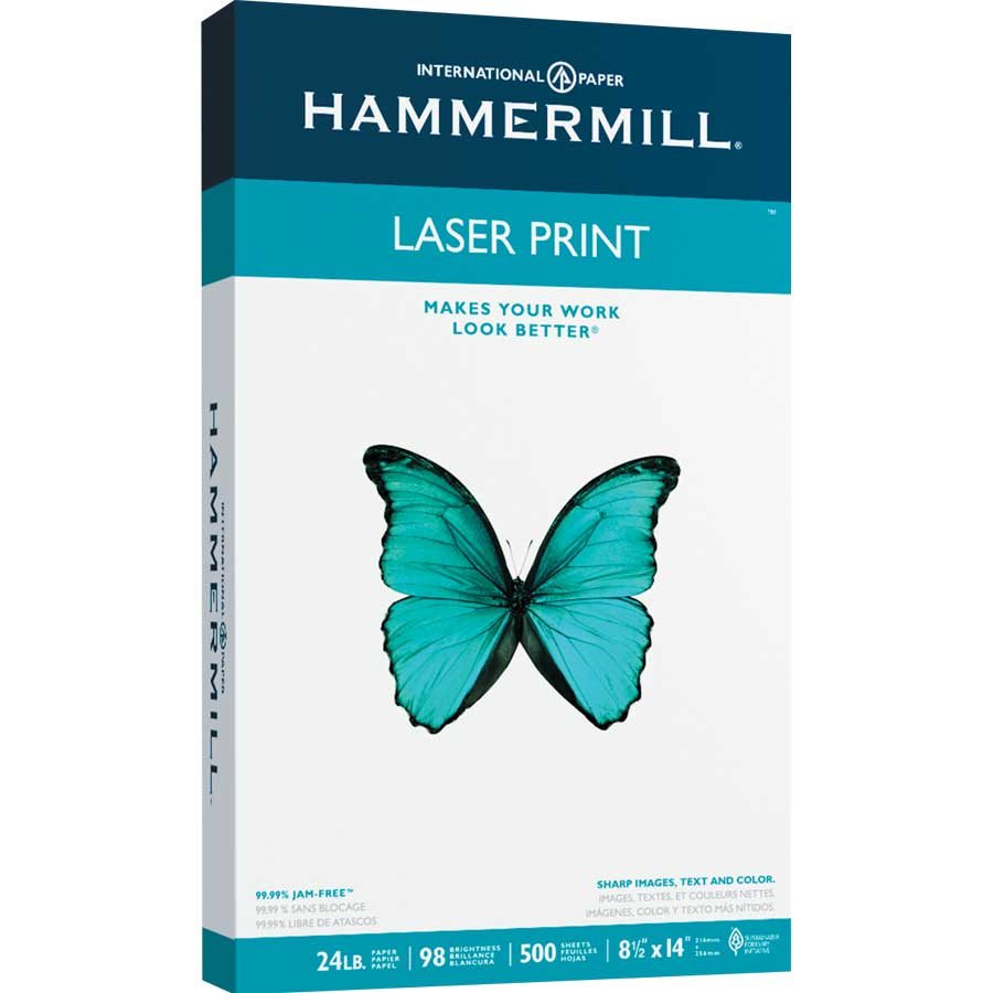 Laser Print Paper 24 lb. Box of 2,500 (5 packs of 500) lettre