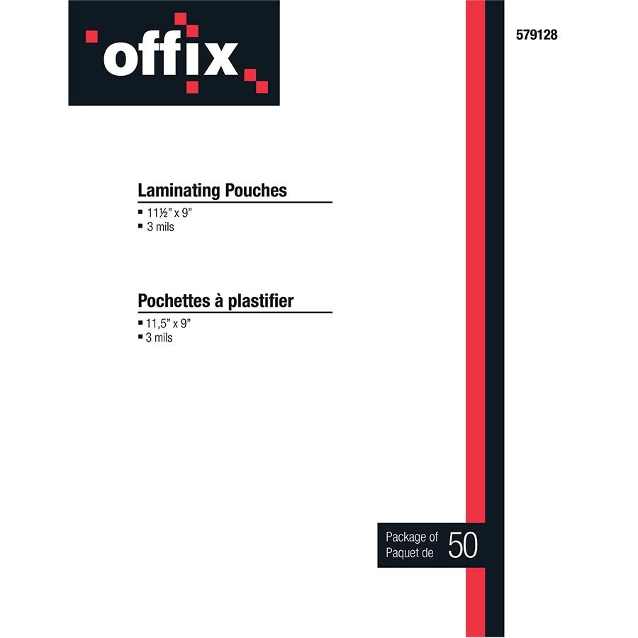 Offix® Laminating Pouches 3 mil thickness pkg 100