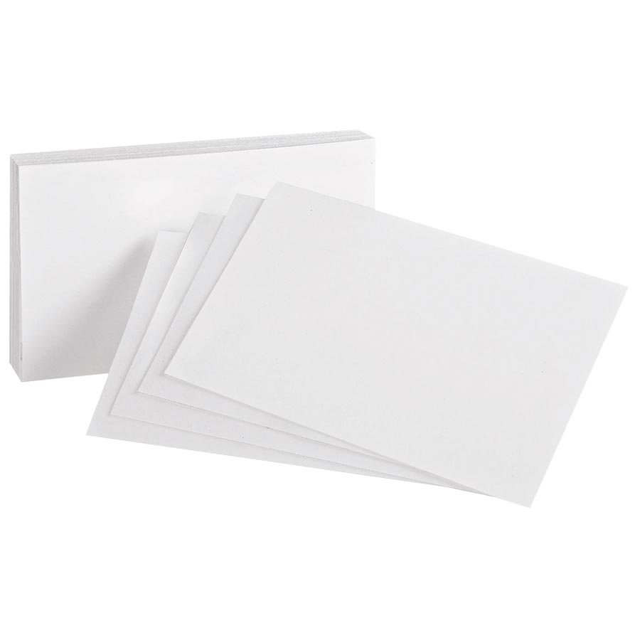 White Index Cards Ruled on one side 5 x 3"