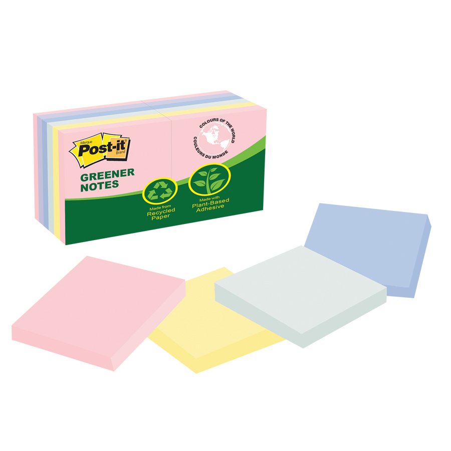 Post-it® Greener Notes - Sweet Sprinkles Collection 1-1 / 2 x 2 in. 100 ...