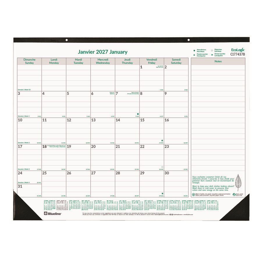 EcoLogix® Monthly Desk Pad Calendar (2024)
