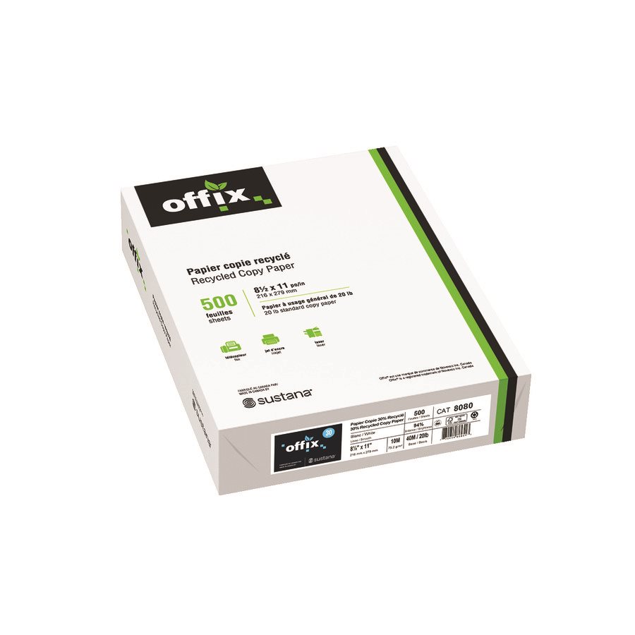 Offix® 30 Recycled Paper 8-1 / 2 x 11 pack of 500